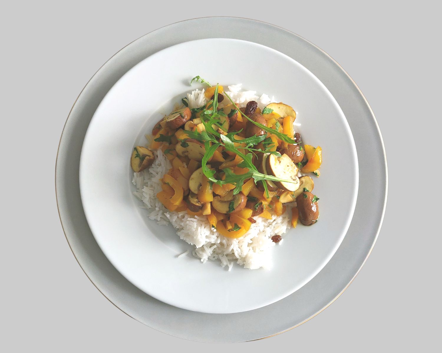Basmati Reis mit Gemüse & Rucola - vegane Variante